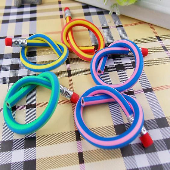 Fun Pencils For Kids Magic Bendable Flexible Colorful Stripe Soft ...