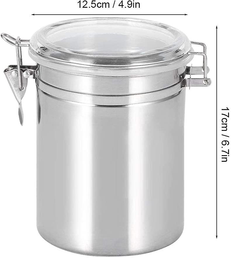 Stainless Steel Airtight Jar With Clear Acrylic Lid, Weed Tea Coffee ...