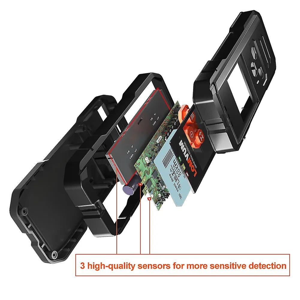 Lomvum Metal Detector Backlit Black Ac Wood Stud Finder Cable Wires ...