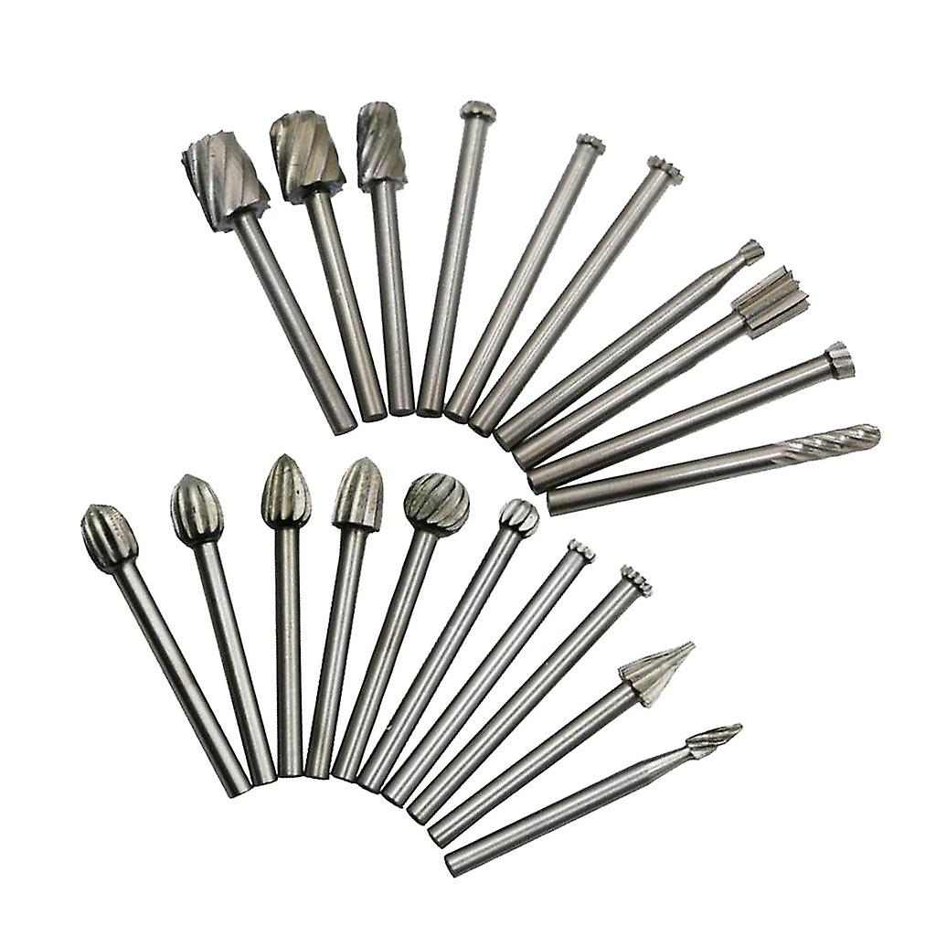 20pcs Hss Head Burrs Rotary Drill Die Grinder Carving Multi Tool Bit ...