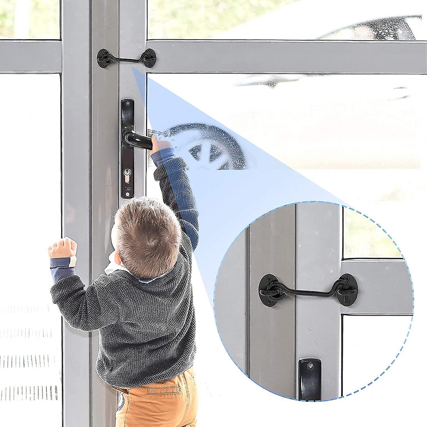 Stainless Steel Heavy Duty Cabin Hook Black And Eye Lock For Shed, Gate ...