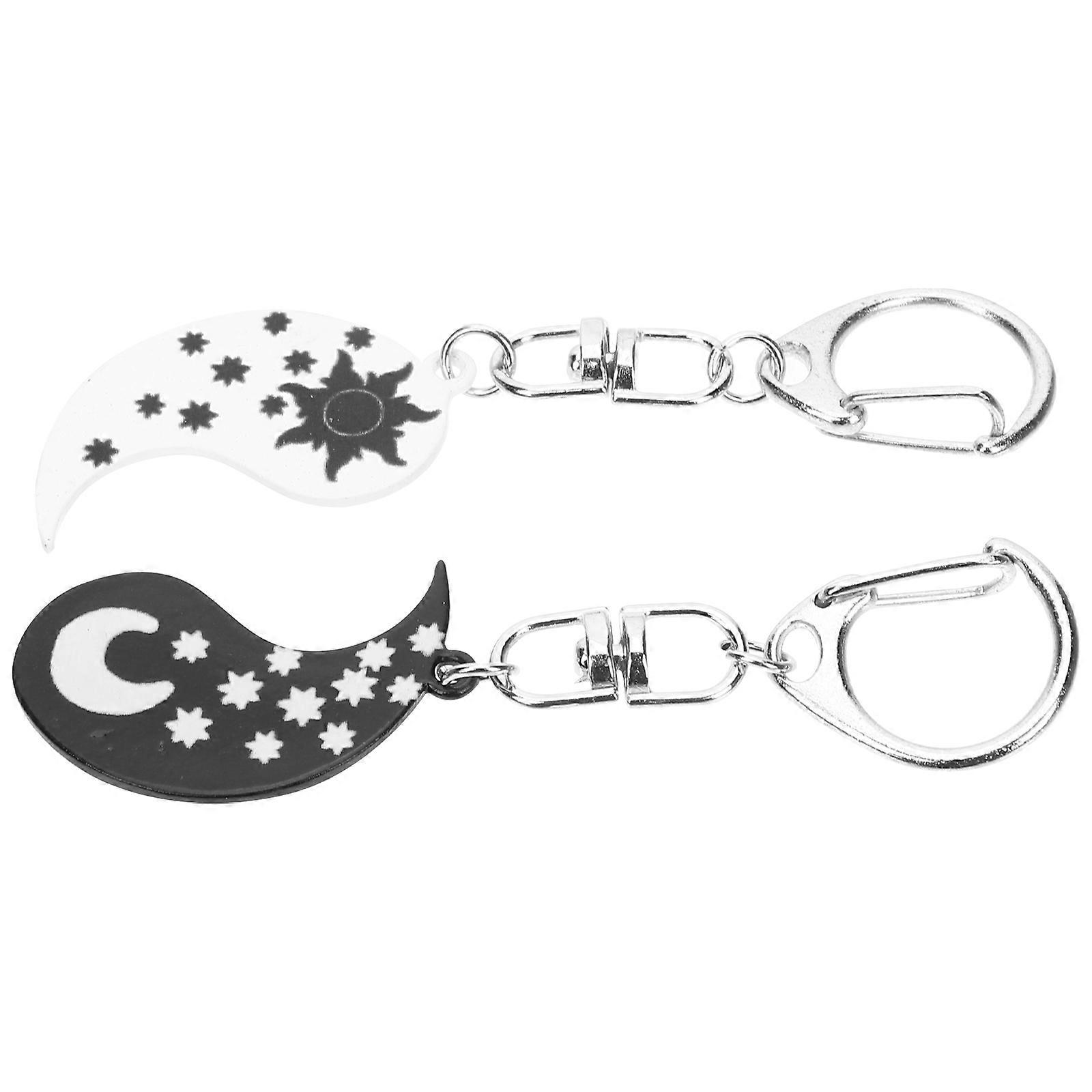 2pcs Matching Keychains Decorative Keyrings Backpack Hanging Key Rings ...