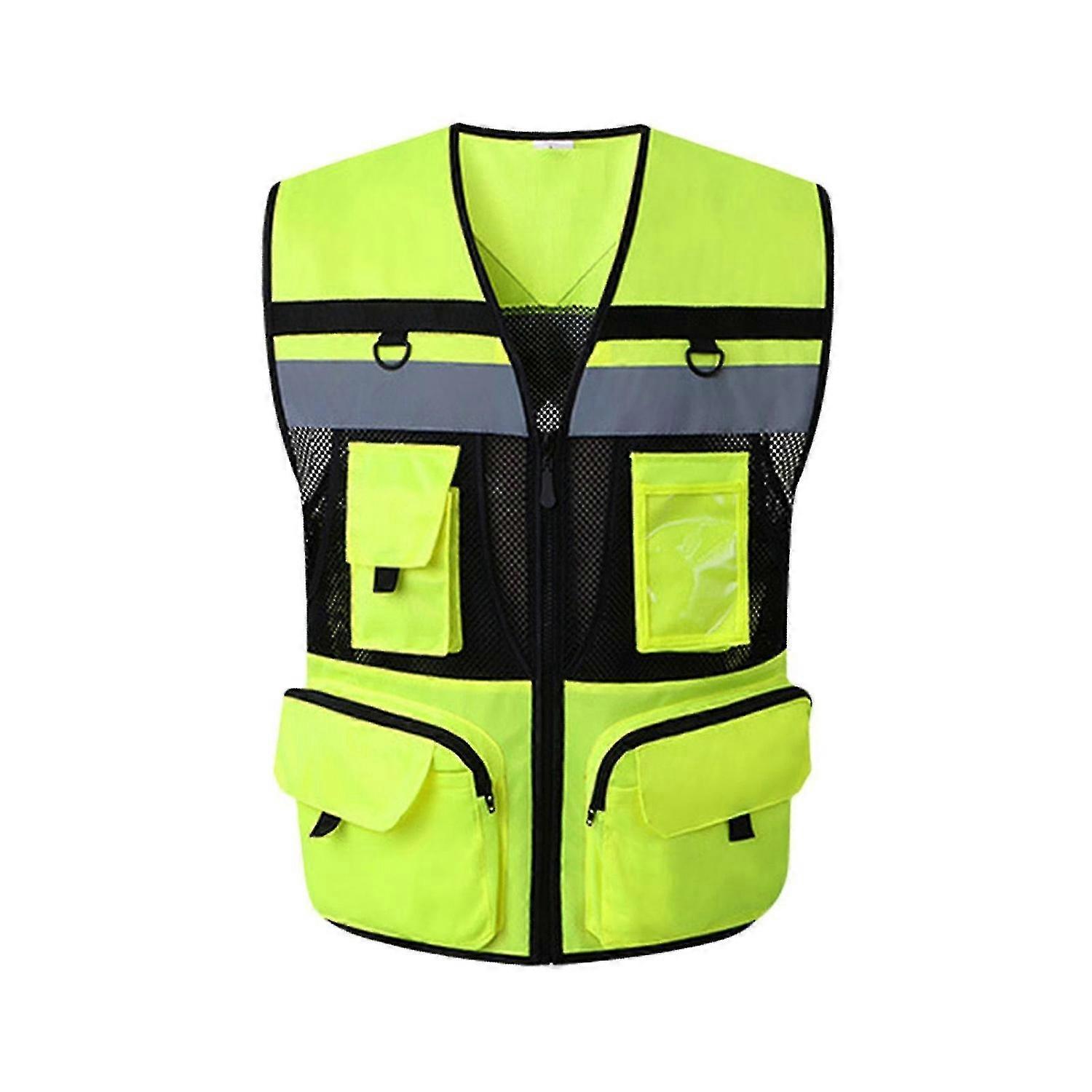 Reflective Vest Lightweight With Pockets And Zipper Work Vest For ...