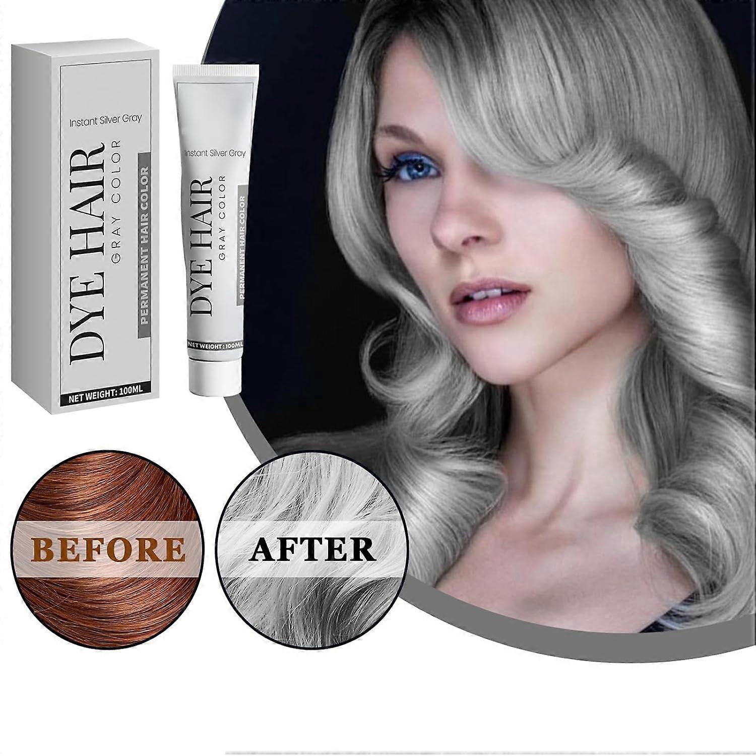 Instant Silver Gray Hair Dye Silver Gray Natural Hair Dye Cream