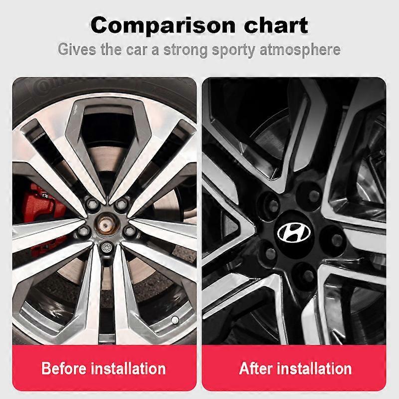 4pcs Car Accessories Car Wheel Hub Center Cap Stickers Emblem Decals ...