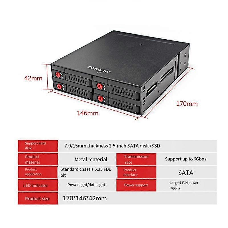 4-Bay 2.5Inch SATA SSD HDD Enclosure Mobile Rack/Enclosure Hard Disk ...
