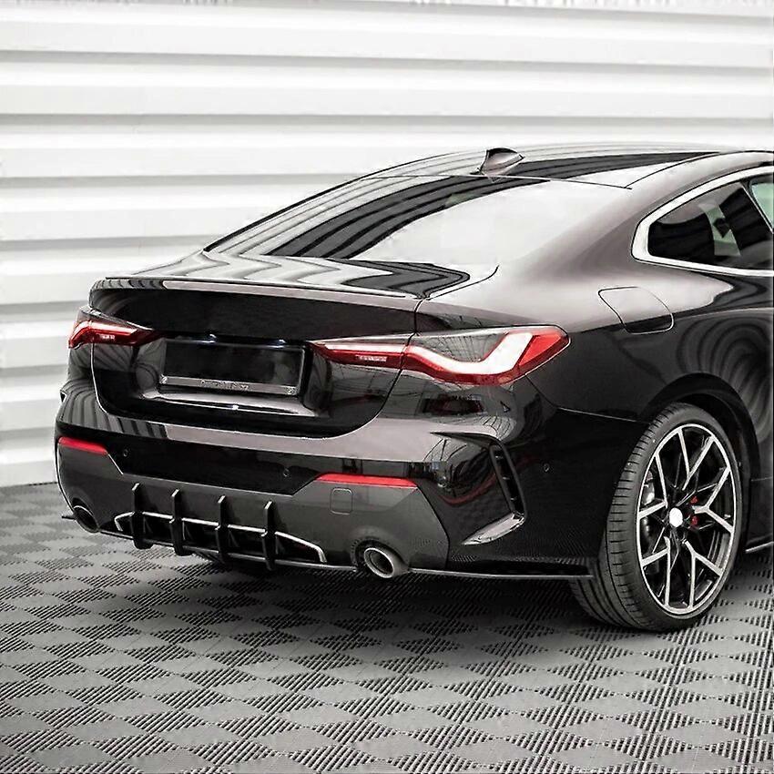 For BMW 4 Series Coupe G22 2020+ Rear Bumper Lip Diffuser 4 Fin Spoiler ...