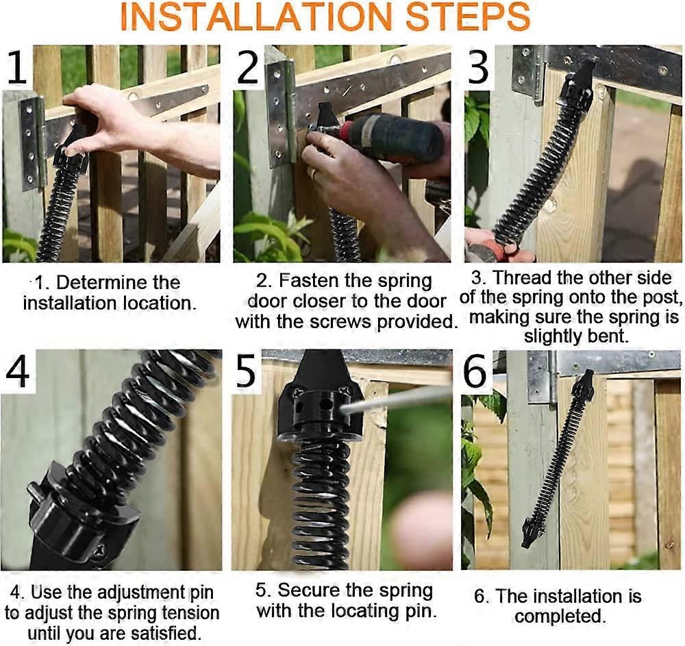 Gate Spring Closer 14 Inch Adjustable Gate Spring with Fittingsfor ...