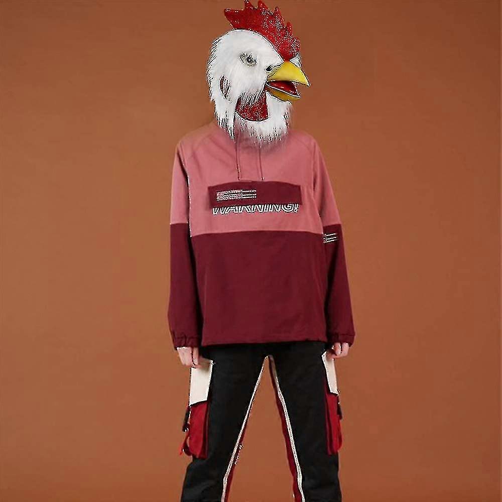 Rooster Costume Chicken Cosplay Animal Halloween Costume Party Latex ...