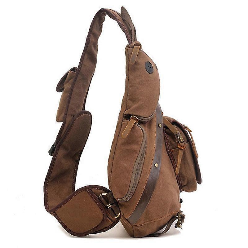 Canvas Sling Bag, Large Canvas Chest Bag Sling Chest shoulder Bag ...