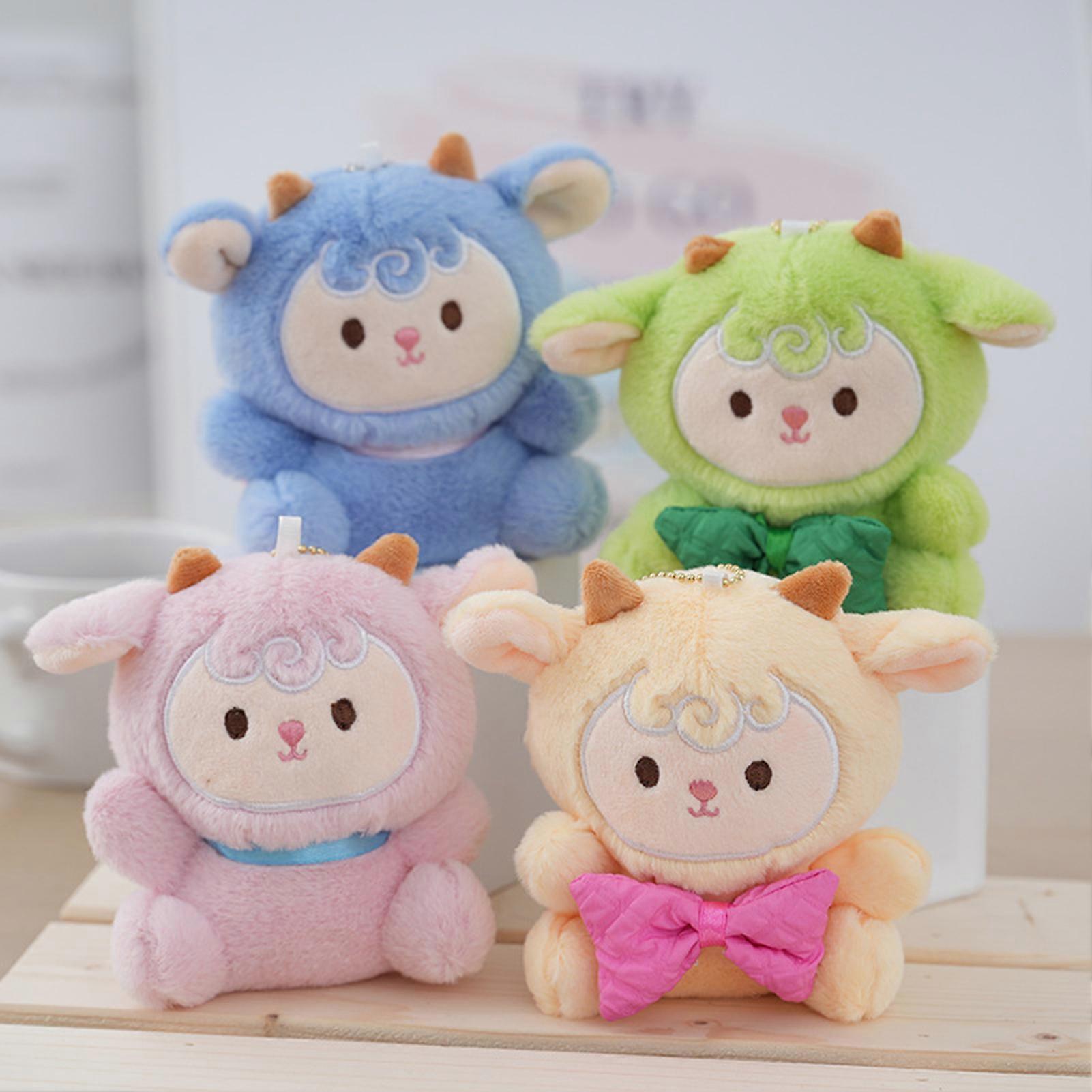 Cartoon Sheep Plush Toy with Bead Chain Stuffed Lamb Animal Plushie ...