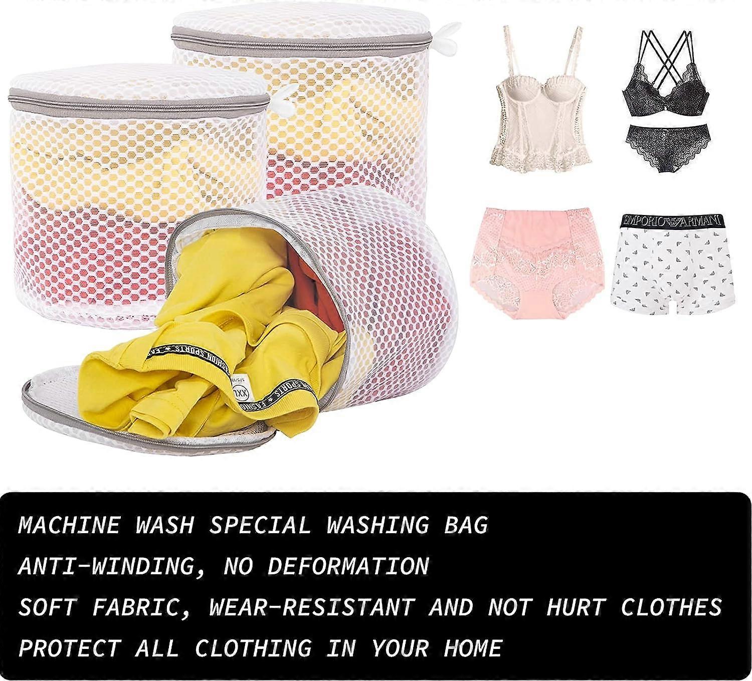 Pack of 3 Delicate Bra Washing Bag - High Permeability Sandwich Fabric ...