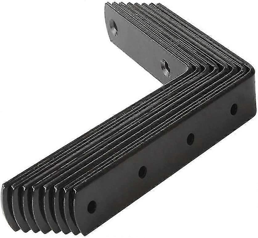8 Pcs L Right Angle Brackets Black Stainless Steel Bracket (125mm X ...