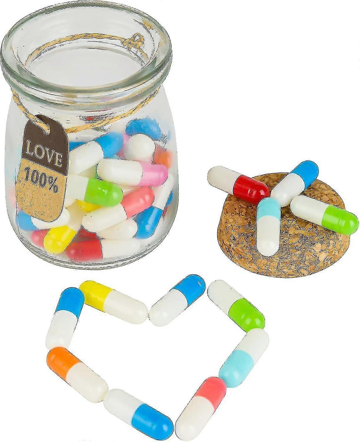 50pcs Love Capsules In A Glass Bottles Cute Message Capsules Pills For ...
