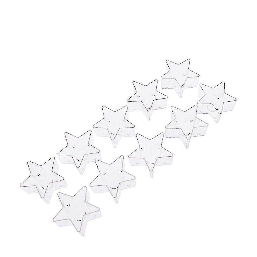 10x Square Star Clear Plastic Tealight Cup Holder Candle Container 3 ...