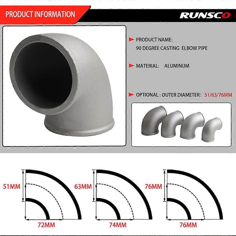 2.0 Car Air Intake Inch -51mm 2.5 Inch-63mm 3.0 Inch -76mm Casting ...