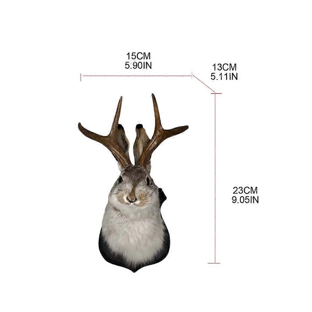 Animal Rabbit Head Antlers Wall Decor for Living Room Bedroom Home ...