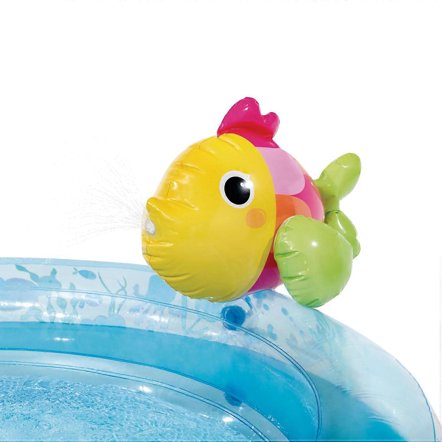 Under The Sea Inflatable Kiddie Pool: Inflatable Kids Pool with Water Sprayer and Slide Splash ...