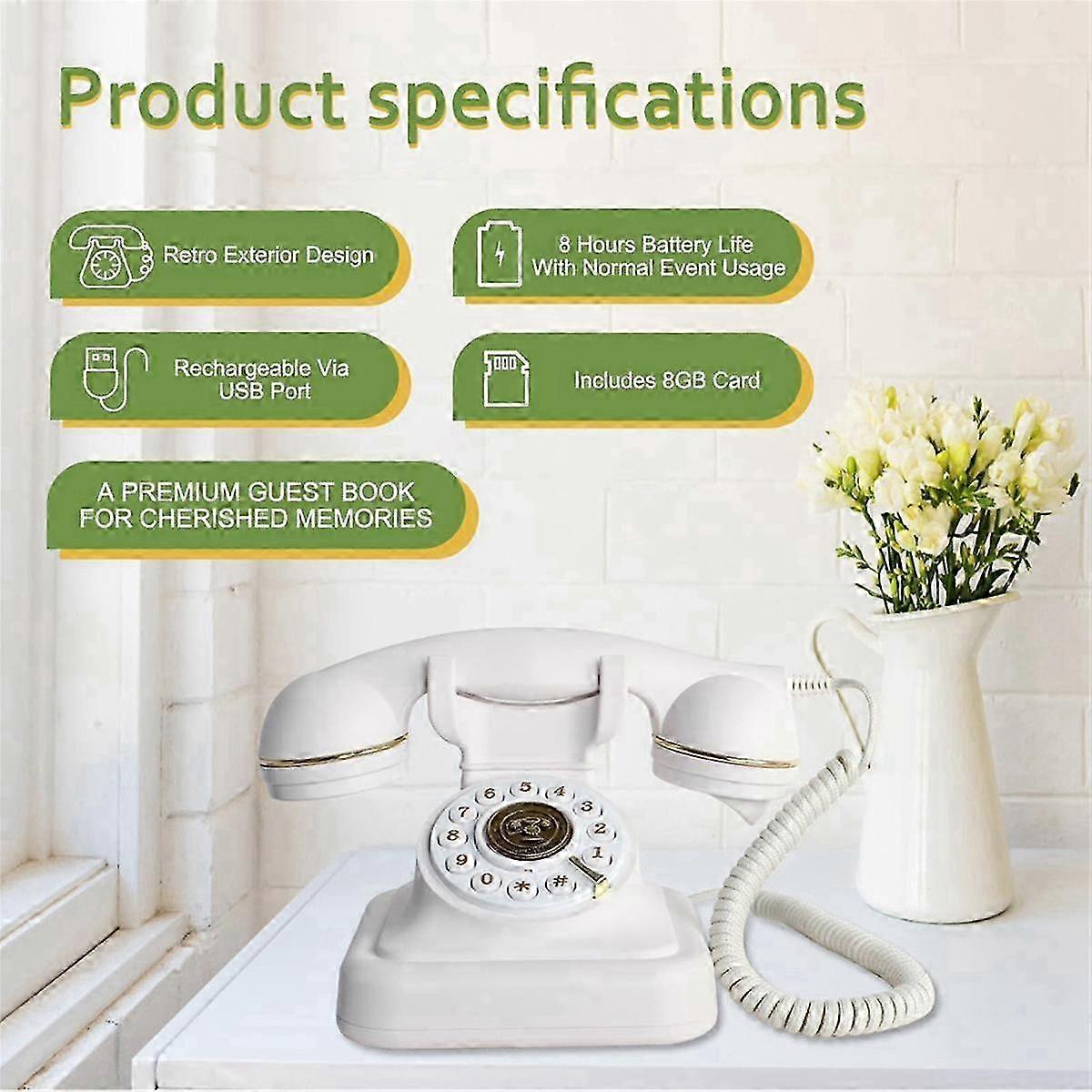 Audio Guest Book Phone Retro Rotary Style Antique Audio Guestbook Phone ...