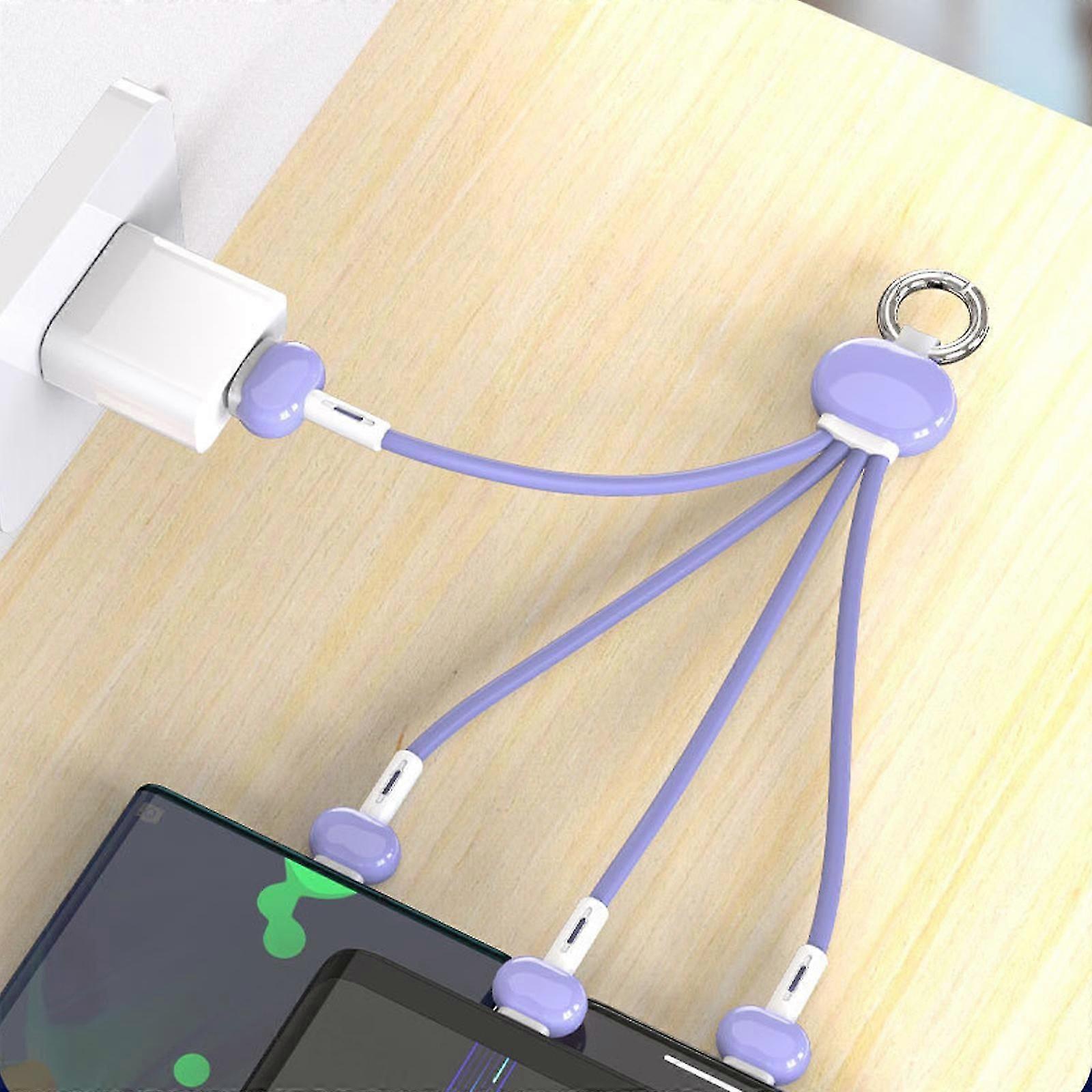 Fast Multi Charger Cable Durable Portable 15cm Silicone Flexible Mobile ...