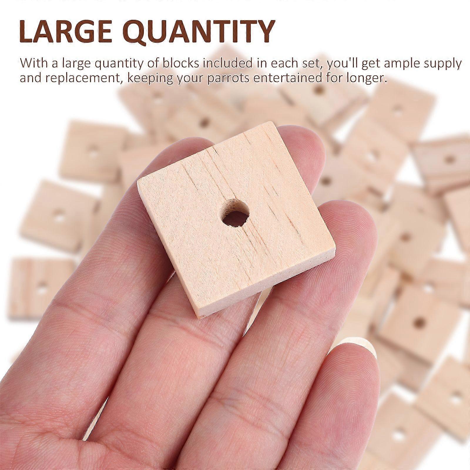 100pcs Parrot Chewing Blocks Wood Chips Diy Craft Wood Blocks Bird Cage ...