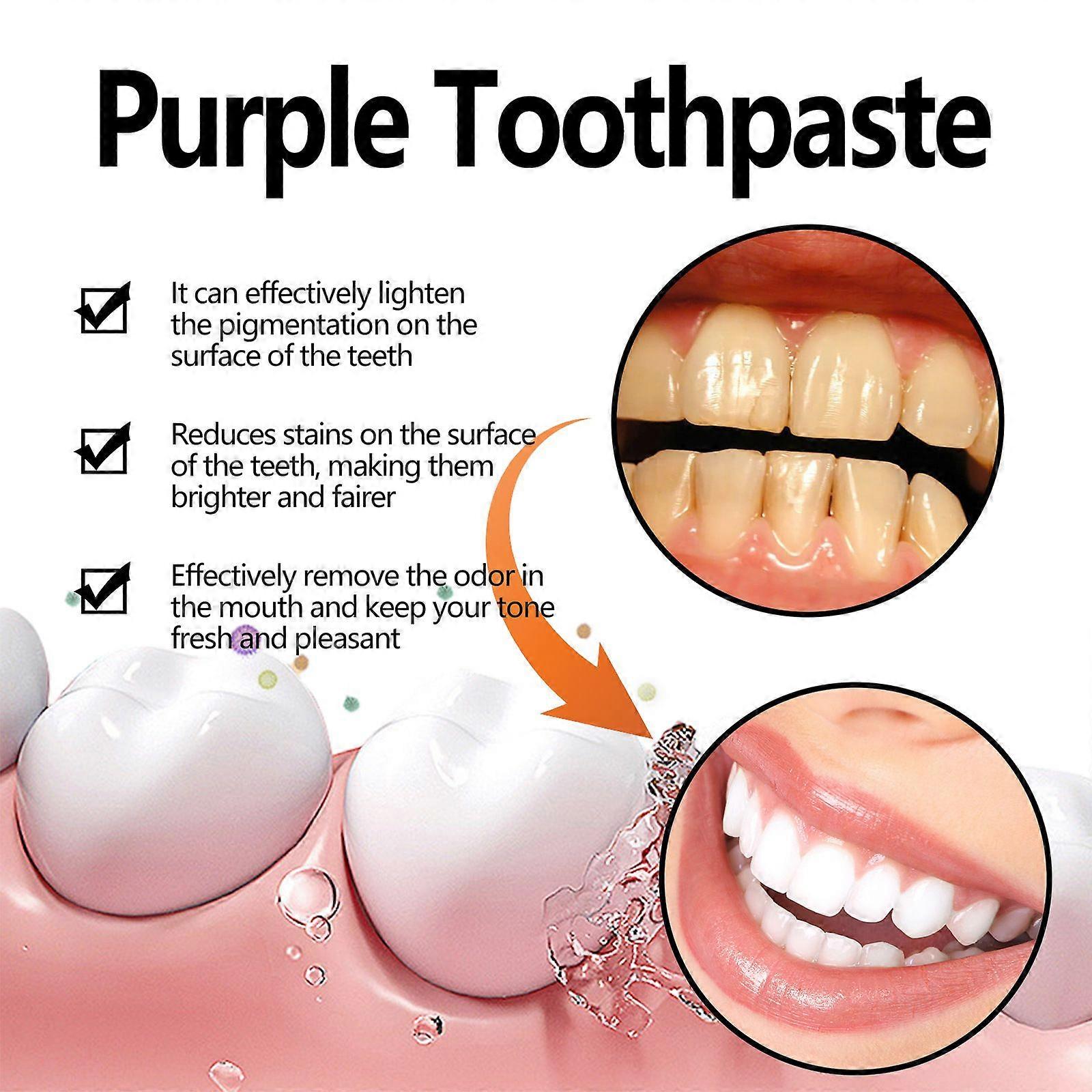 Purple Toothpaste, Deep Cleaning Tartar Stains Odor Fresh Breath ...