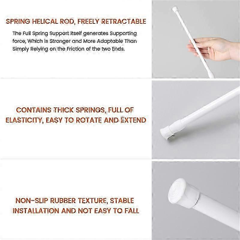 Spring Loaded Extendable Telescopic Net Voile Tension Curtain Rail Pole ...