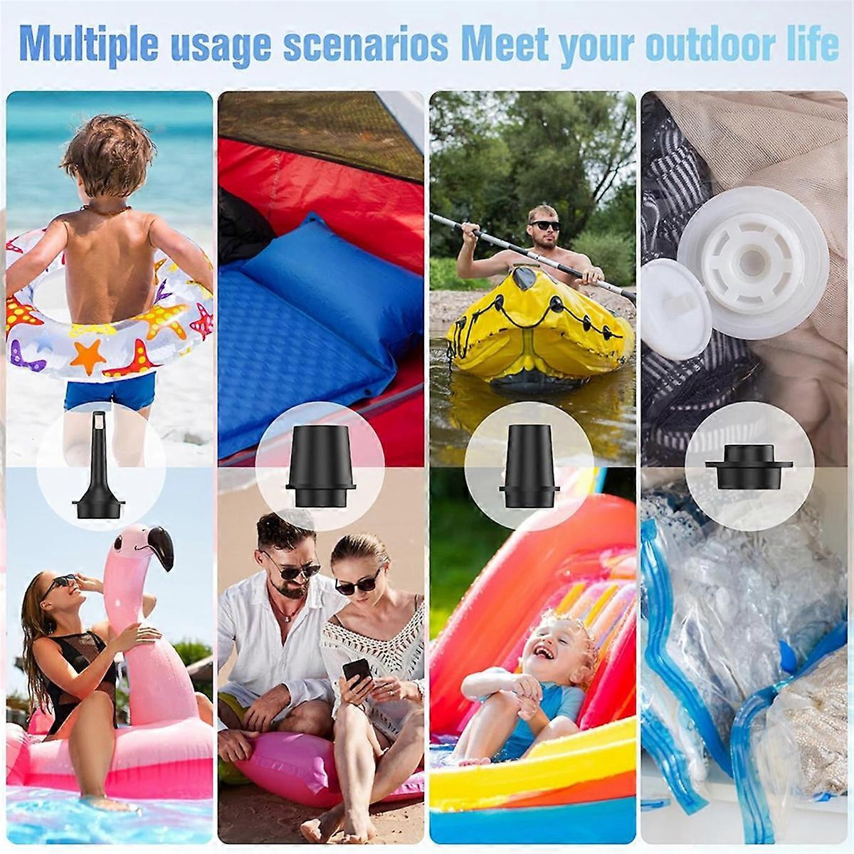 Electric Air Pump with Lights Wireless USB Charging Inflator/Deflator ...