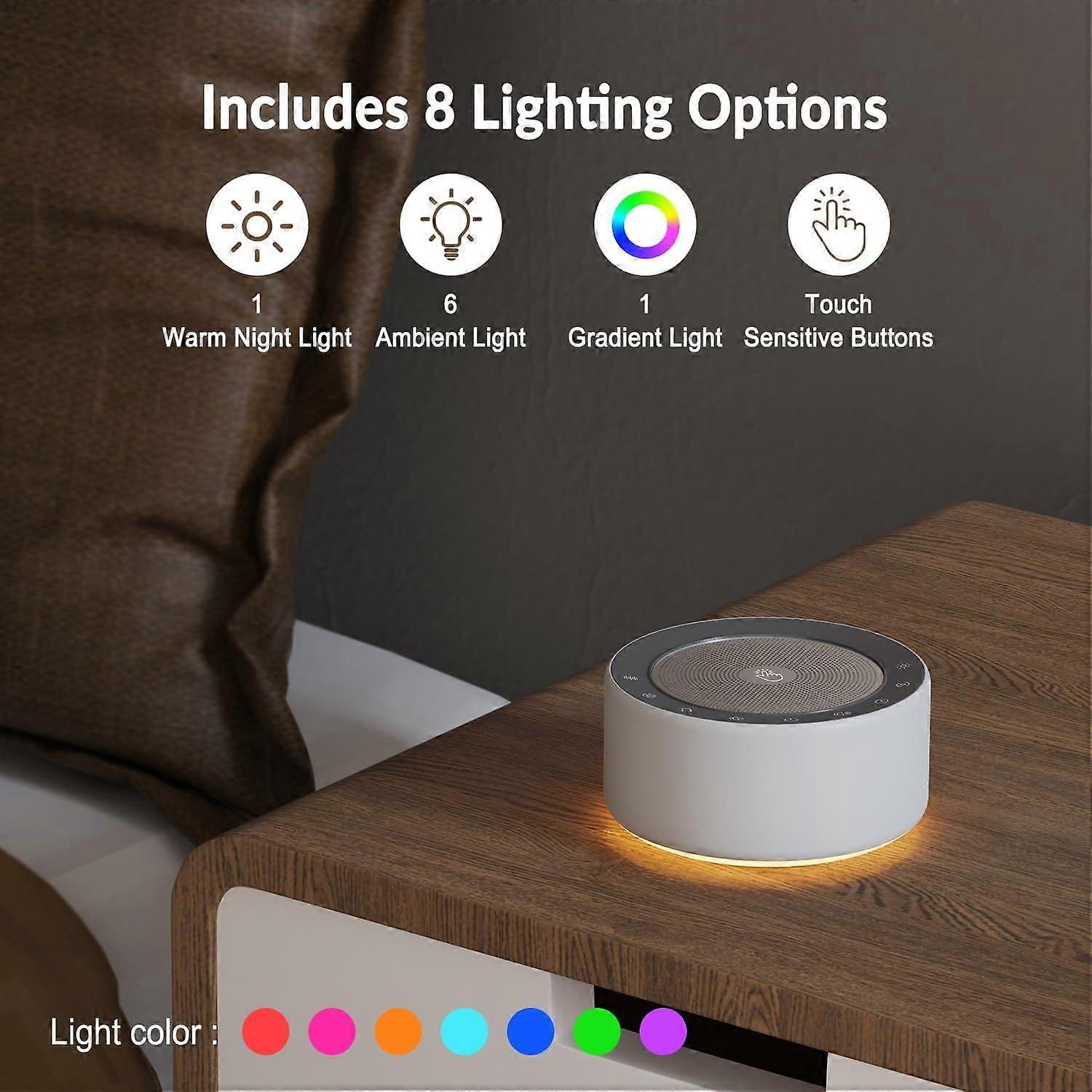 2025 Latest Model White Noise Sound Machine with Nursery Lamp, Mood ...