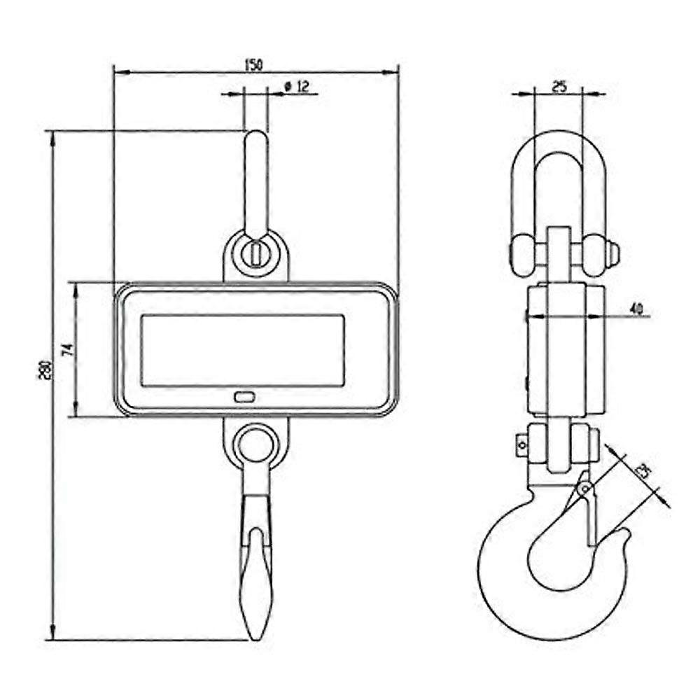 1T Smart Type Aluminum Digital Crane Scale 1000KG 2000LBS Heavy Duty ...