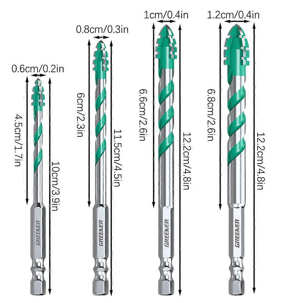 4pcs High Strength Eccentric Drill Bits Versatile Eccentric-Twist Drill ...