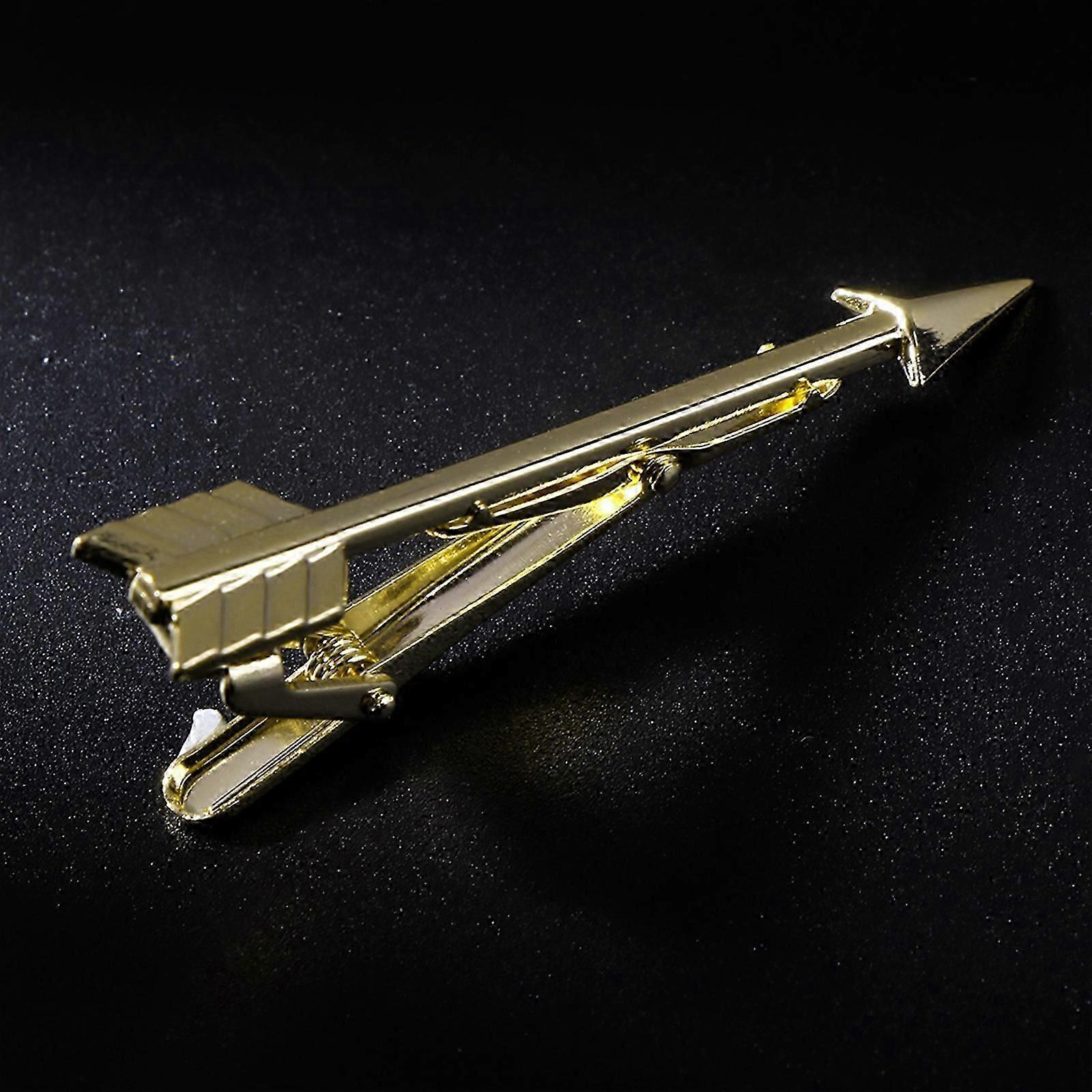 Classic Men's Tie Clips Neck Ties Necktie Bar Pinch Clip with Gold ...