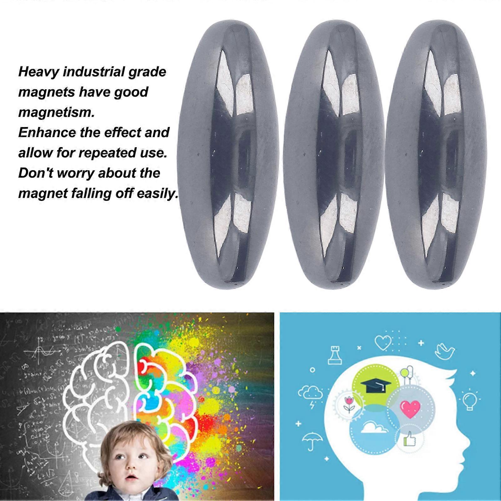 50Pcs Oval Black Magnet Stone Egg Toy Set 35x13mm Teaching Tools ...