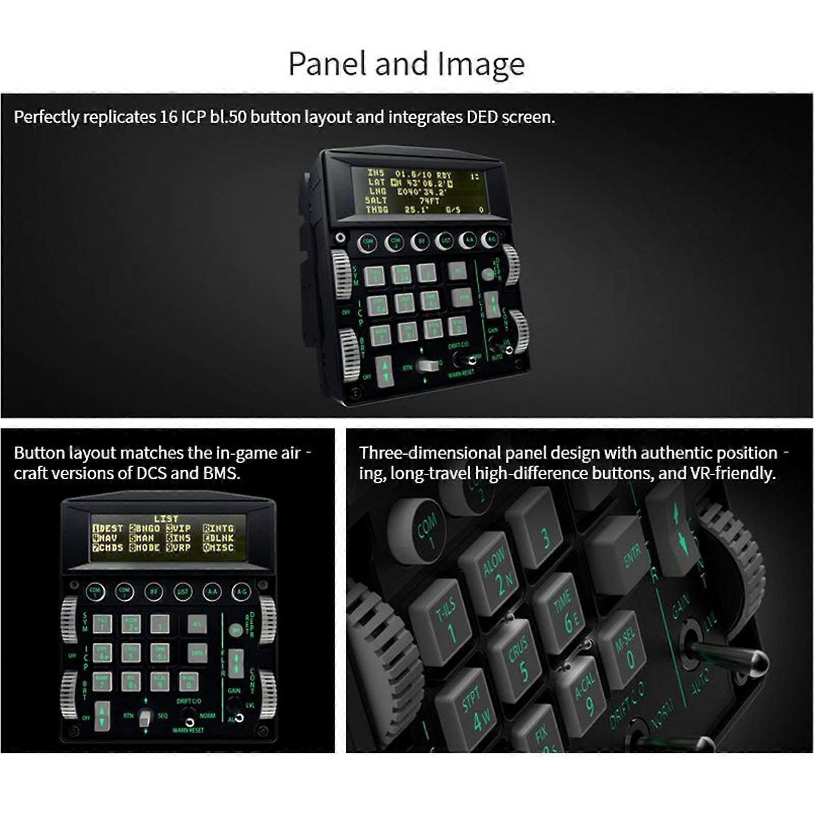 WINWING DCS ICP Flight Control 16-Series Front Panel with 4.58-inch DED ...