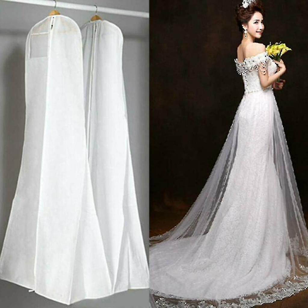 Breathable Garment Bag For Wedding Dresses - White - 180 Cm | Fruugo UK