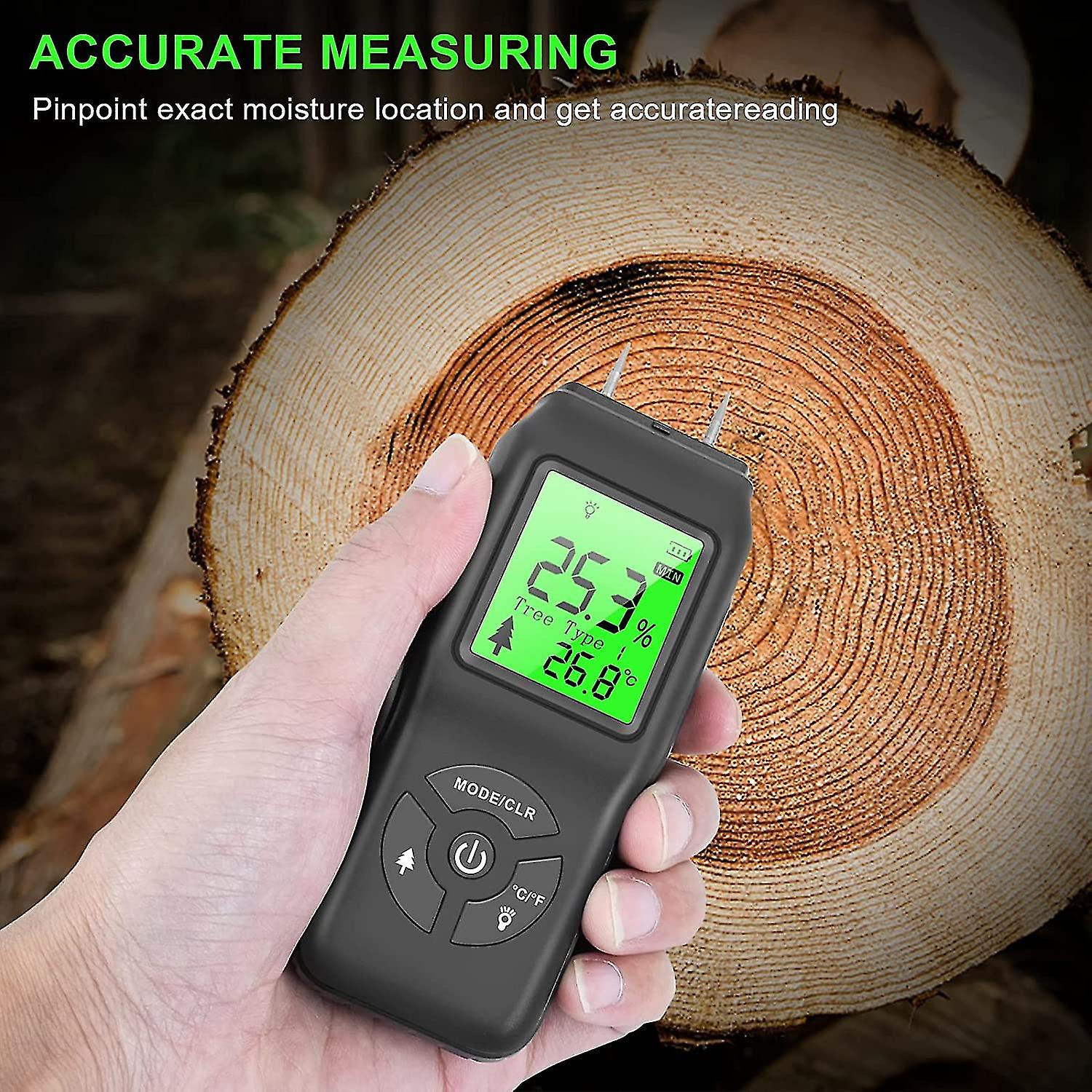 Wood Moisture Meter, Handheld Digital Moisture Detector, Backlit Lcd ...