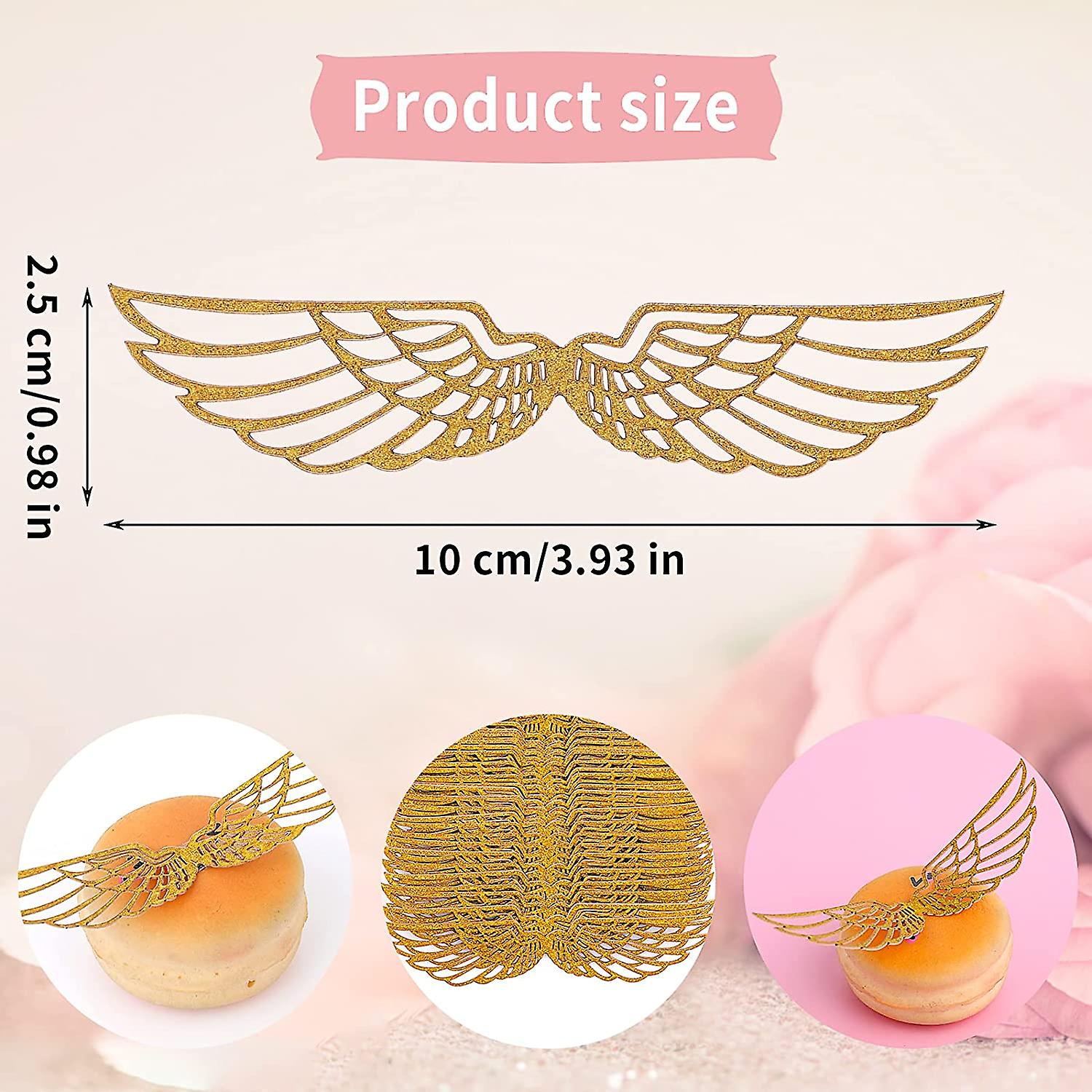 Cake Toppers, Gold Wings Wizard Party Chocolate Decoration Cupcake ...