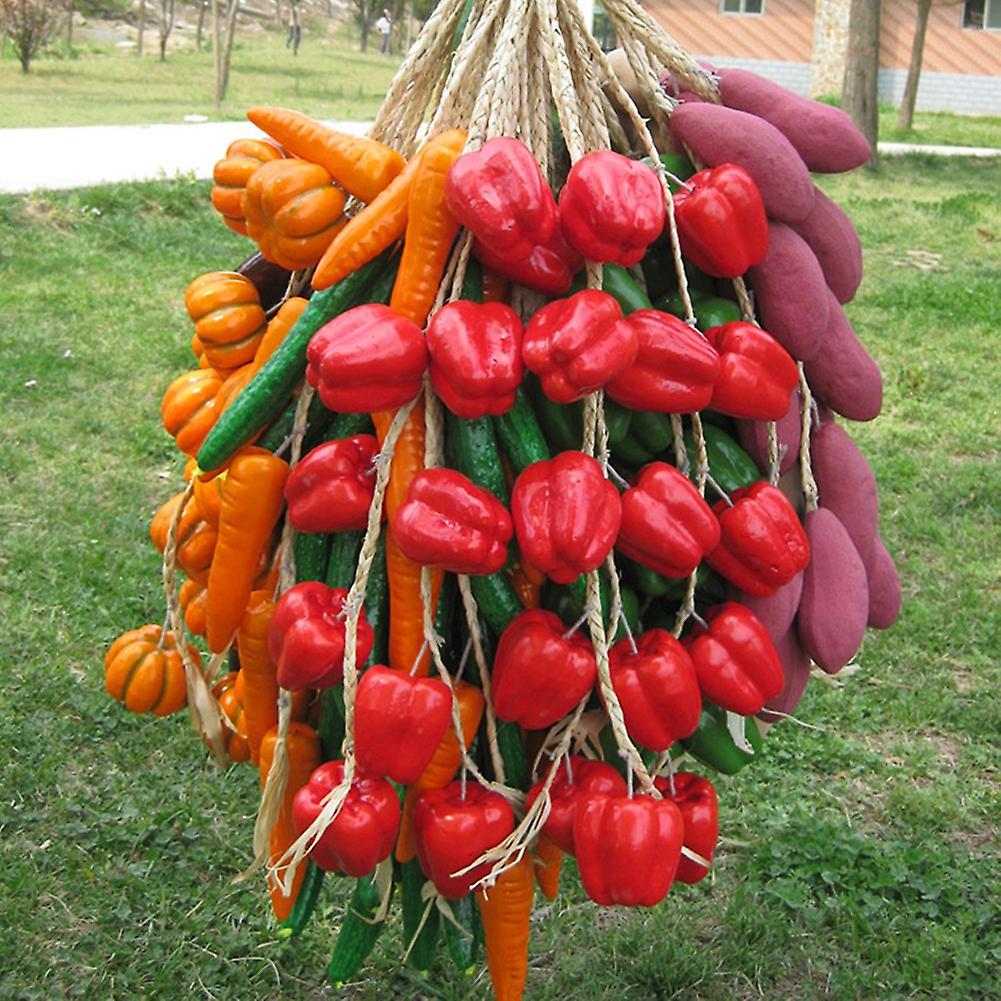 Artificial Fruit Foam Vegetable Corn Pepper Garlic Hanging Photo Prop ...