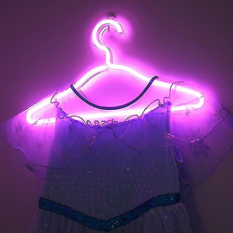 Led Clothes Hanger Neon Night Home Bedroom Decorative Coat Hanger ...