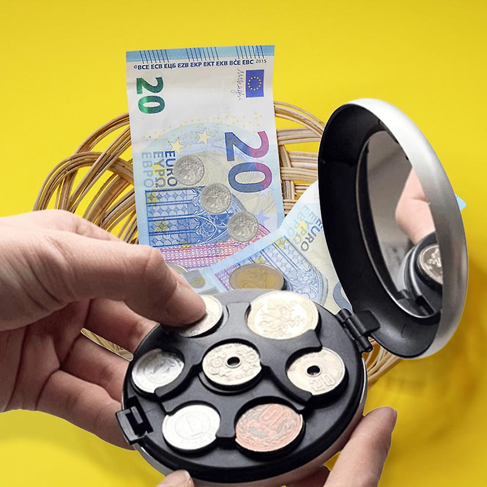 Coin Storage Box with Mirror 7 Coin Storage Portable Coin Change ...