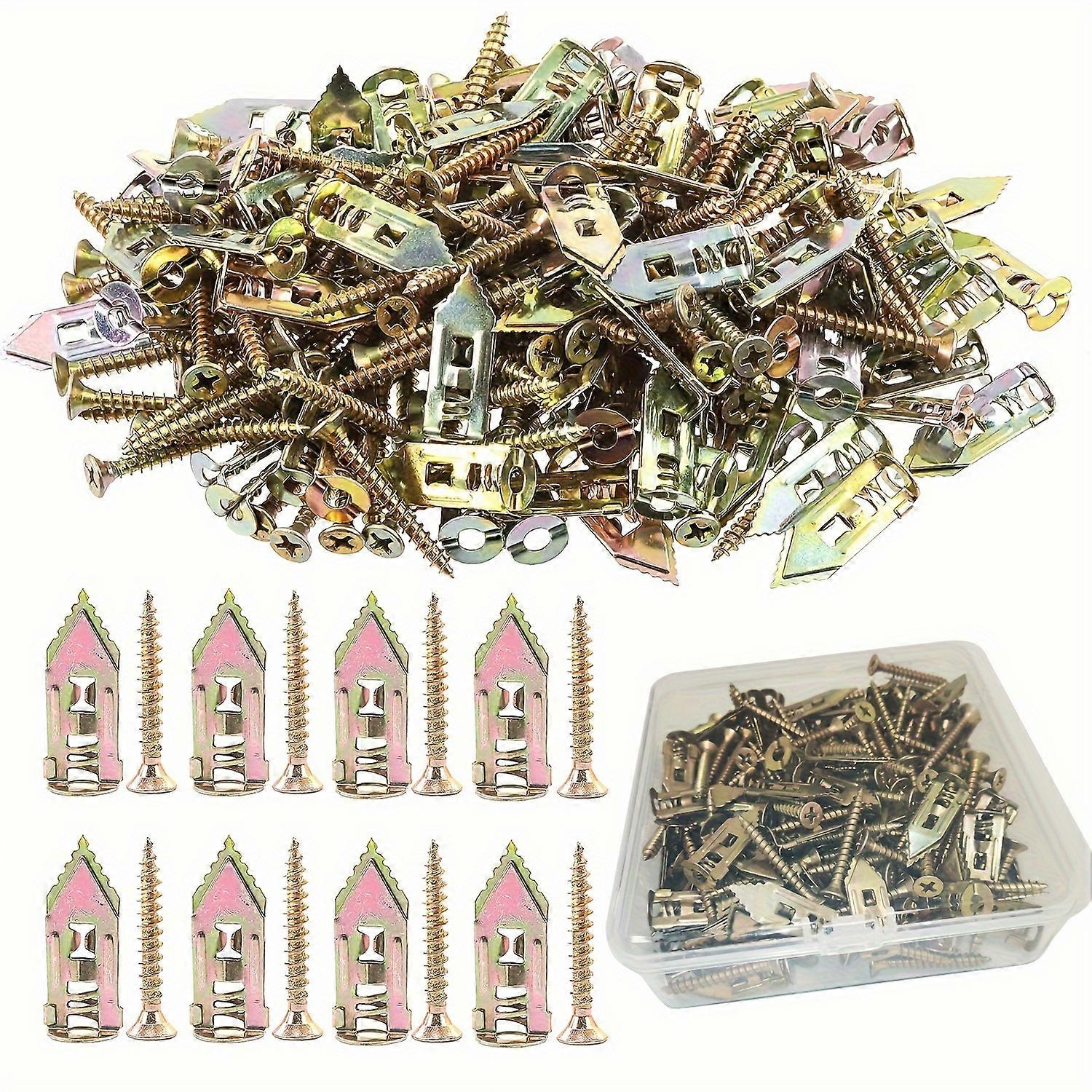 20/50/100/200pcs Self-Drilling Drywall Anchors And Screws Zinc Plated ...