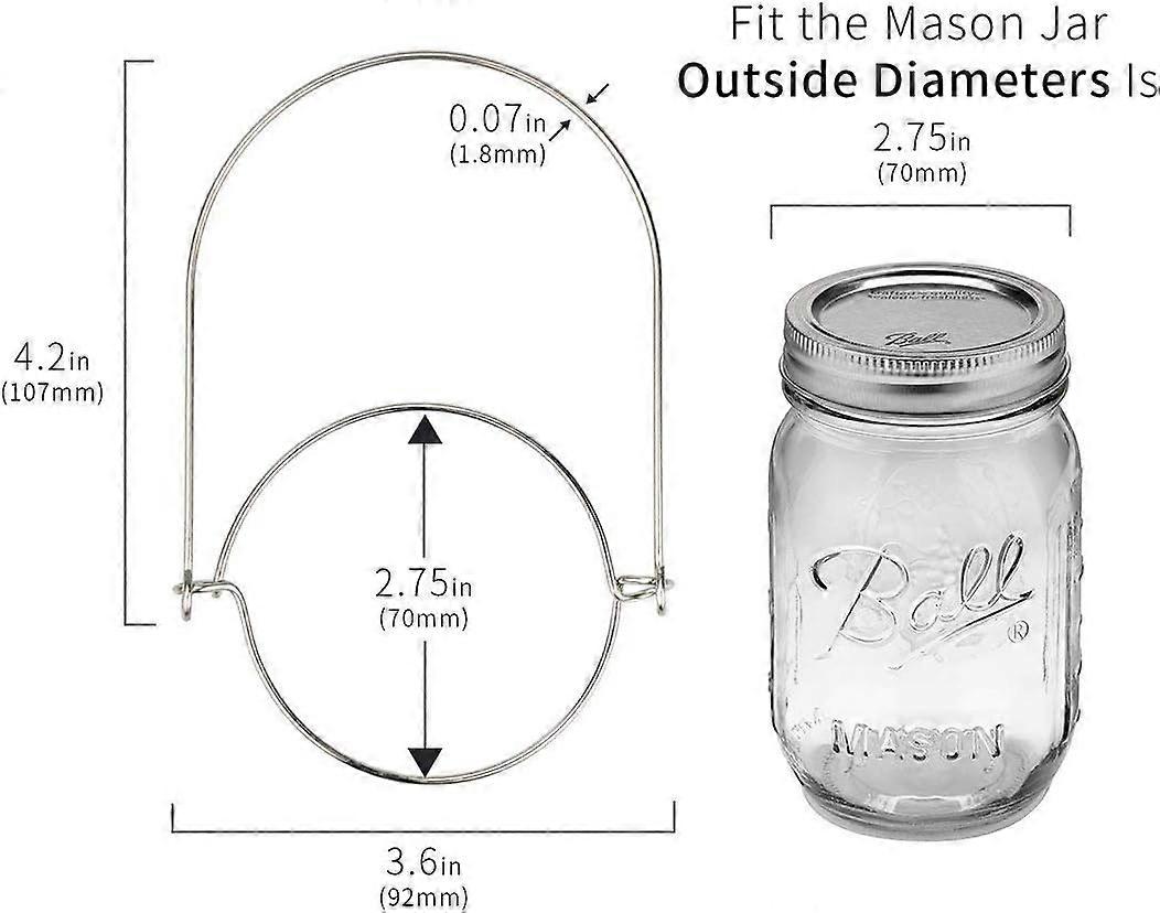 Mason Jar Wire Hangers 12 Pack Stainless Steel Wire Handles for Regular ...
