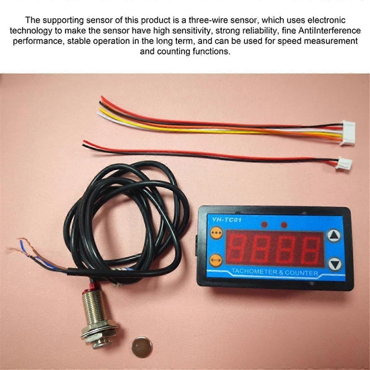 -TC01 Digital Tachometer High-Accurancy LED Digital Motor Speed Meter ...