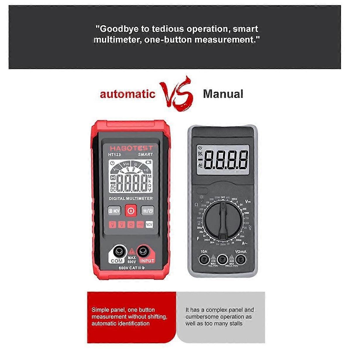Smart Digital Multimeter, Automatic Digital Multimeter, 4000 Counts ...