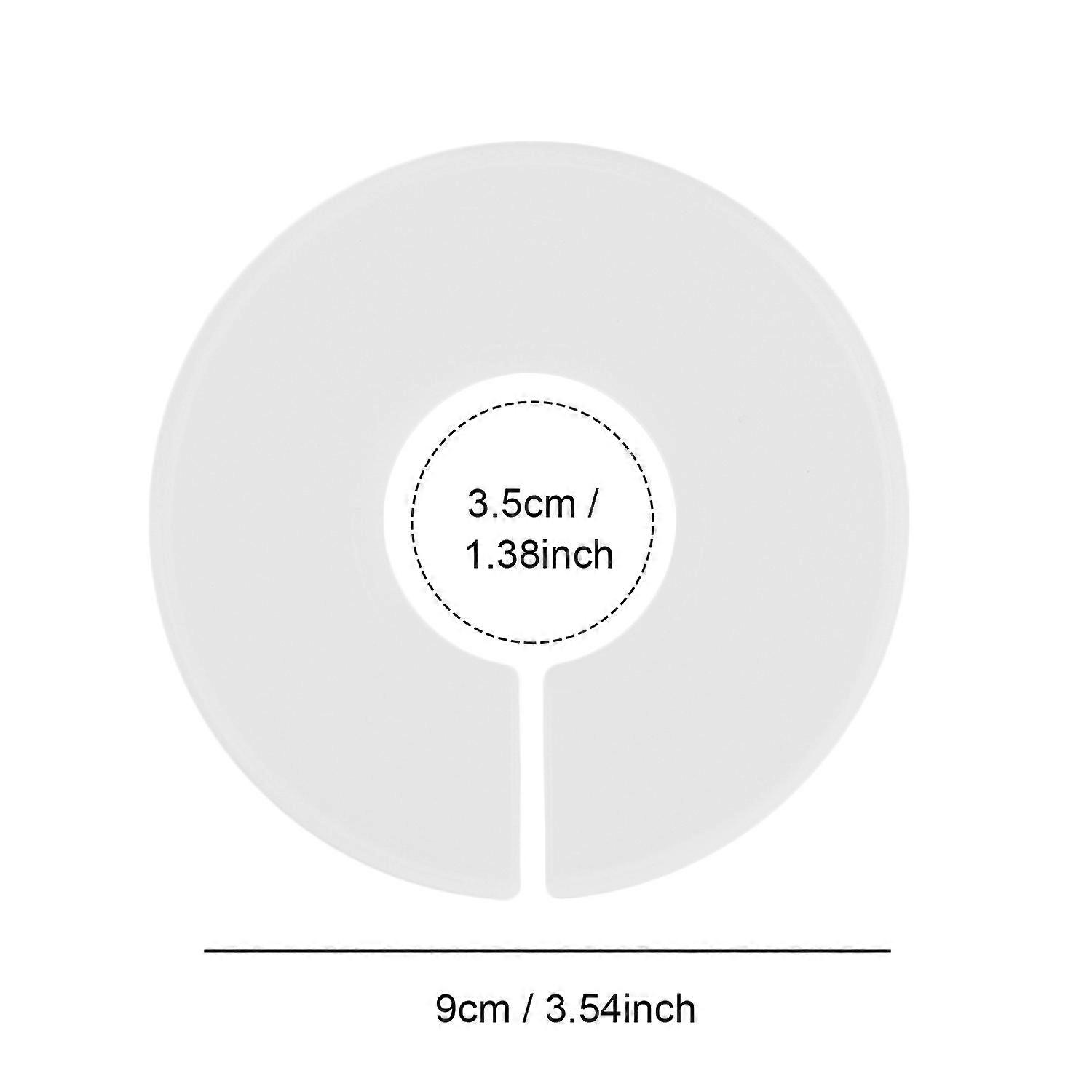 40 Pcs/set White Round Clothing Rack Hanger Size Dividers Closet ...