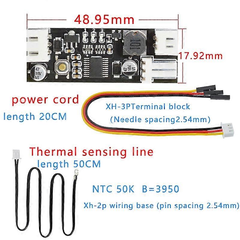 Temperature Controller Module Single 12V DC PWM 2-3 Wire Fan Temperature Control Governor ...