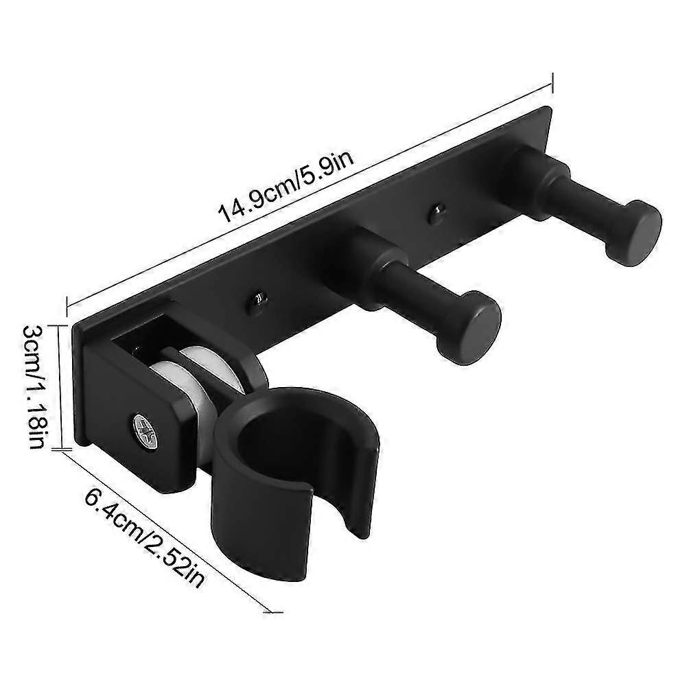 Universal Hand Shower Holder With 2 Hooks, Adjustable Aluminum Alloy ...