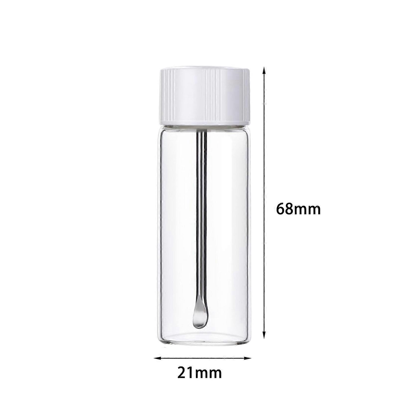 5/10Pcs Glass Powder Dispensing Bottles with Spoons Airtight Travel ...