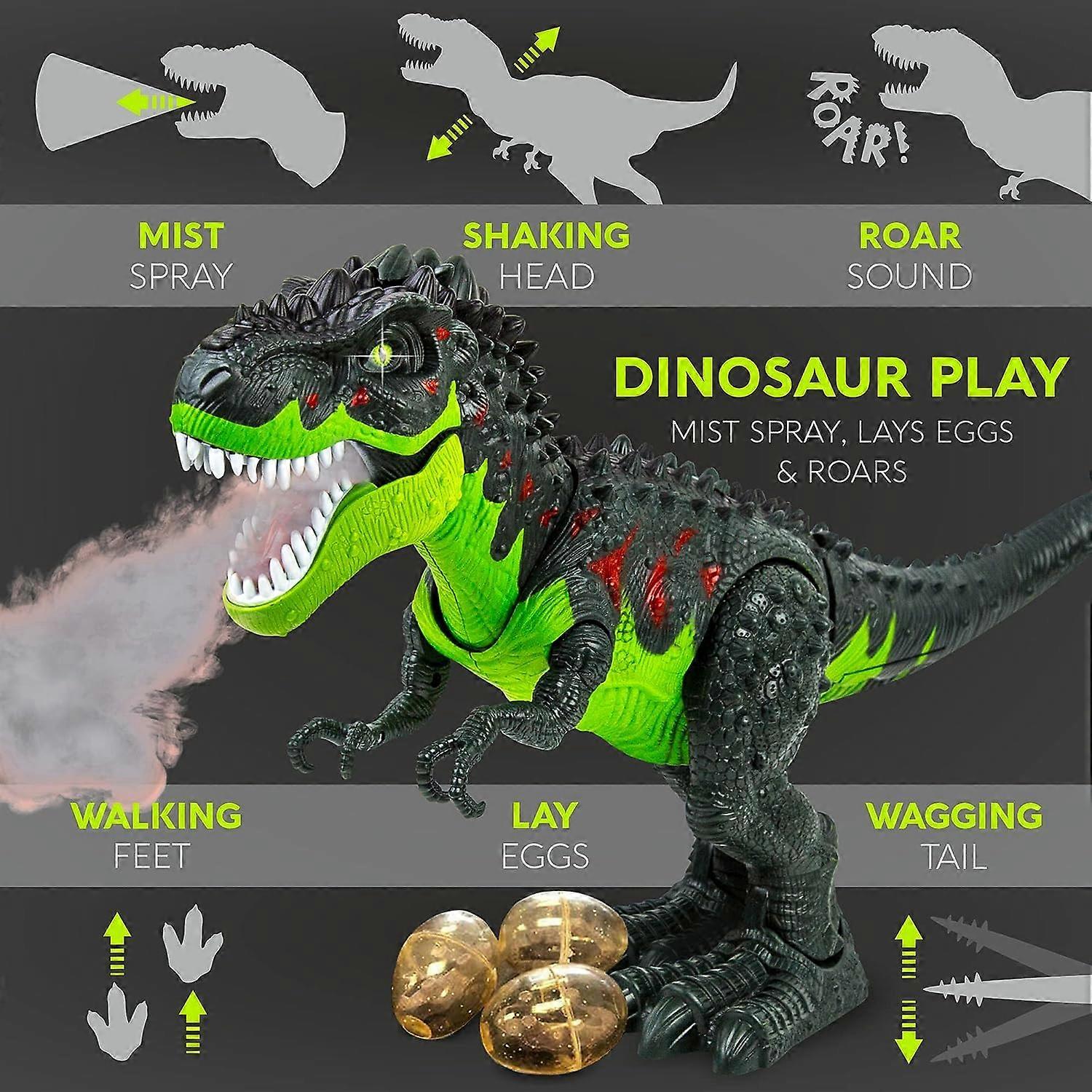 XYC Dinosaur Toy for Kids, Simulated Flame Spray Tyrannosaurus Jurassic ...