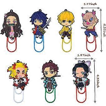 7PCS Amine Demon Slayer Bookmarks Nezuko Tanjiro Zenitsu Inosuke ...